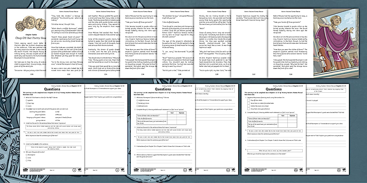 KS2 Ancient Romans Fiction Story Differentiated Reading Comprehension ...